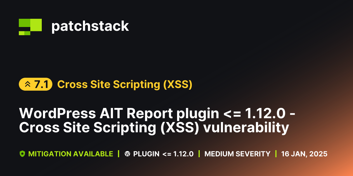 Cross Site Scripting (XSS) in WordPress AlT Report Plugin - Patchstack