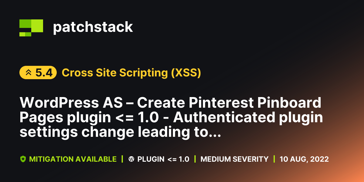 Cross Site Scripting (XSS) in WordPress AS – Create Pinterest Pinboard ...
