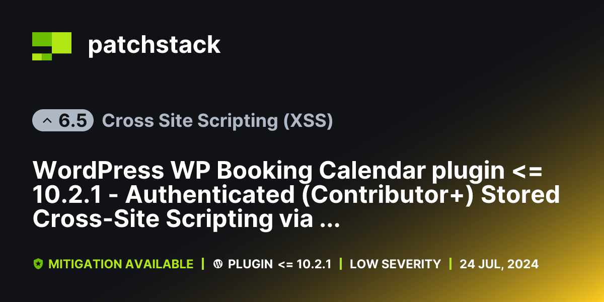 Cross Site Scripting (XSS) in WordPress Booking Calendar Plugin ...