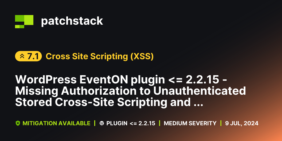 Cross Site Scripting (XSS) in WordPress EventON Plugin - Patchstack