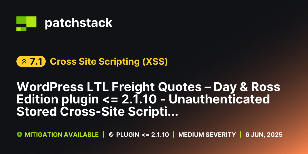 Cross Site Scripting (XSS) in WordPress LTL Freight Quotes – Day & Ross ...