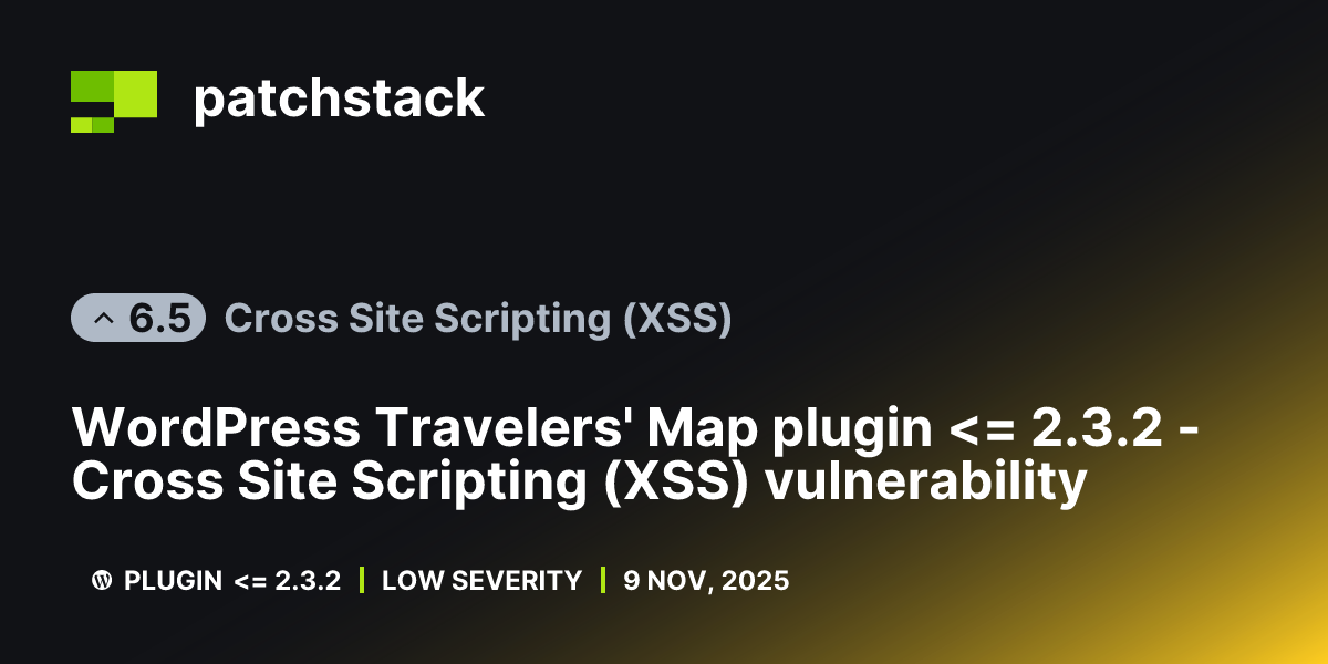Cross Site Scripting (XSS) in WordPress Travelers' Map Plugin - Patchstack