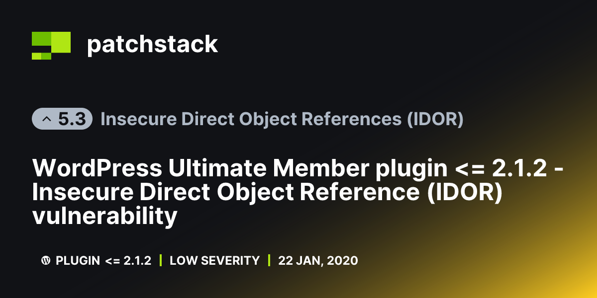 Insecure Direct Object References (IDOR) in WordPress Ultimate Member ...